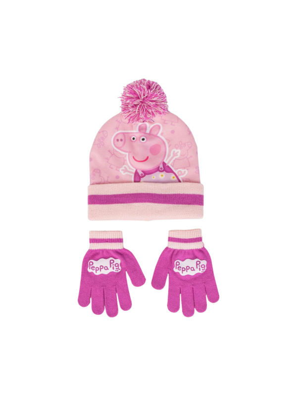 Ensemble 2 pièces Peppa Pig – bonnet et gants Couleur Rose Couleur ...